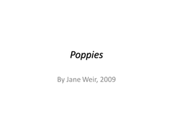 Conflict Poetry - Poppies by Jane Weir | Teaching Resources