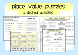 Place Value Puzzles & Decimal Activities | Teaching Resources