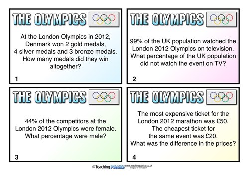 Olympics Maths Challenges | Teaching Resources