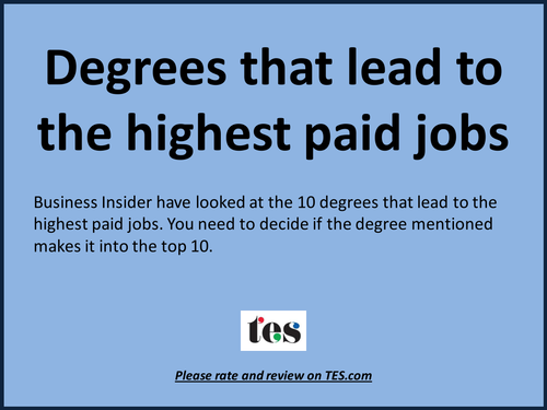 Top 10 Degrees | Teaching Resources