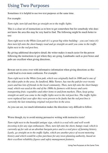 The Purposes of Texts - Functional English | Teaching Resources