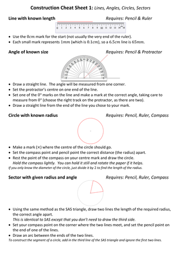Mathematical Construction bundled resources (for compass & protractor ...