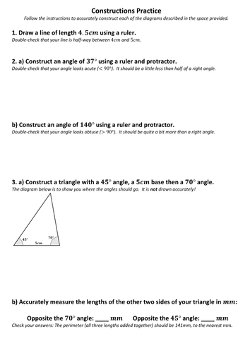 Mathematical Construction bundled resources (for compass & protractor ...
