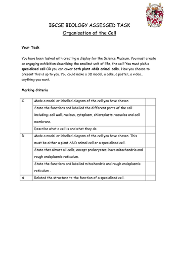 IGCSE Cambridge Biology Assessed Tasks | Teaching Resources