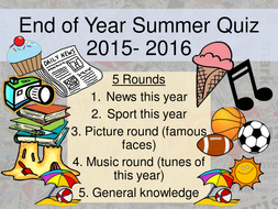 End of Year Quiz 2015/16 | Teaching Resources