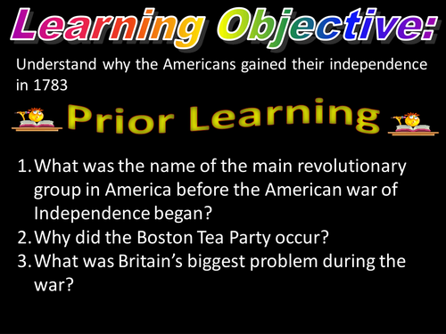 Events of the American War of Independence/American Revolution ...