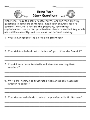 Extra Yarn | Teaching Resources
