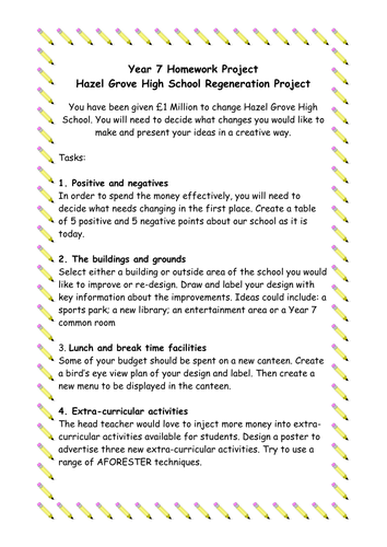 English Key Stage Three Homework Project Bundle (Year 7) by ...