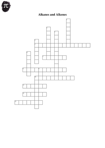 Chemistry: Alkanes and alkenes crossword | Teaching Resources