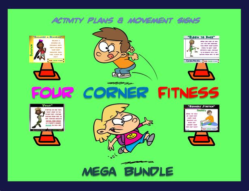 PE Activities: “Four Corner Fitness”- MEGA BUNDLE | Teaching Resources