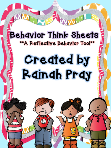Behavior Think Sheet | Teaching Resources