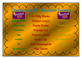 Charlie and the Chocolate Factory worksheets, display materials ...