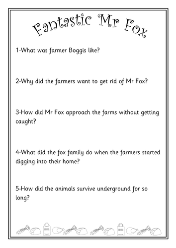 Fantastic Mr Fox teaching pack- worksheets, activities, display ...