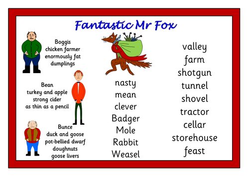 Fantastic Mr Fox teaching pack- worksheets, activities, display ...