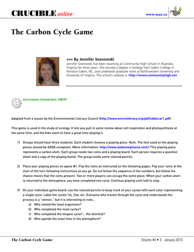Carbon Cycle Game | Teaching Resources
