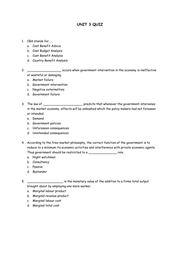 Government Intervention & Government Failure - A-Level Economics - PPT ...