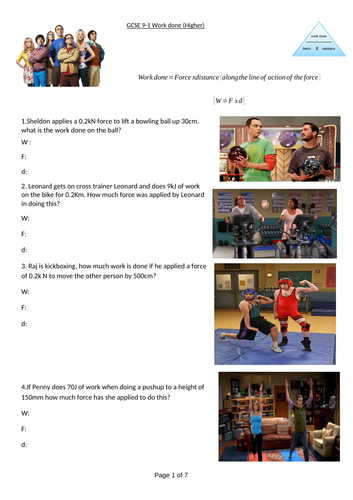 GCSE 1-9 Physics Energy : Work done lesson | Teaching Resources