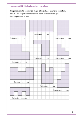 Maths Ks2 Perimeter Of Rectangles Etc Full Set Of Resources For Yr 4