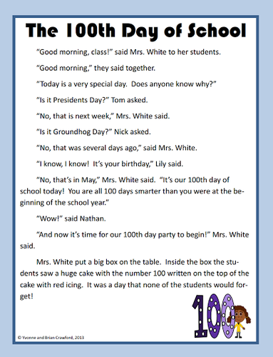 100th Day of School Math and Literacy Activities | Teaching Resources