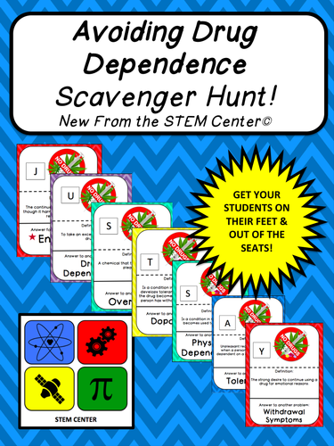 Drug Use: Avoiding Drug Dependence SCAVENGER HUNT! | Teaching Resources