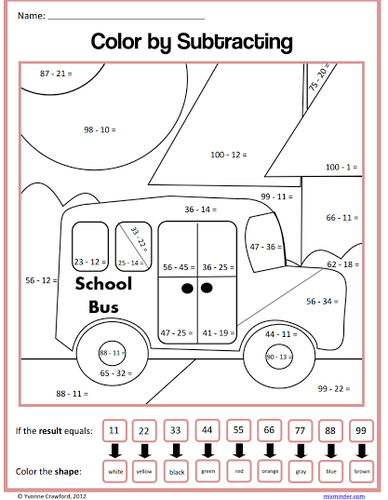 Back to School Color by Number (third grade) Color by Multiplication ...