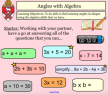 Angles with Algebra | Teaching Resources