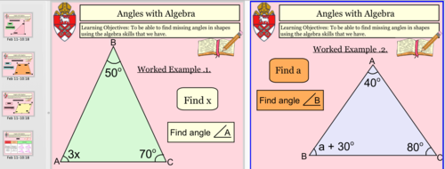 Angles with Algebra | Teaching Resources