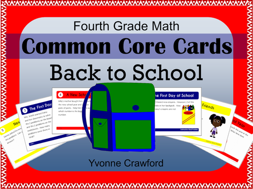 Back to School Task Cards - Fourth Grade Math | Teaching Resources