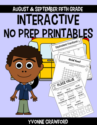 Back to School Interactive No Prep Printables - Fifth Grade | Teaching ...