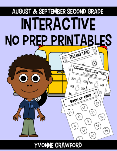 Back to School Interactive No Prep Printables - Second Grade | Teaching ...