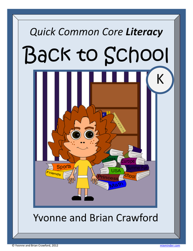 Back to School No Prep Common Core Literacy (kindergarten) | Teaching ...