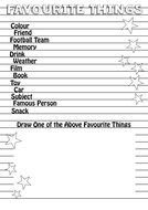 All About Me & Favourite Things Transition / New Class Worksheets ...