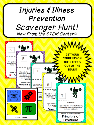 Physical Health: Fitness related injuries and illness SCAVENGER HUNT ...