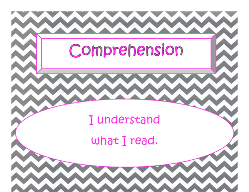 Cafe Daily 5 Bulletin Board Signs (Gray Chevron and Hot Pink Lettering ...