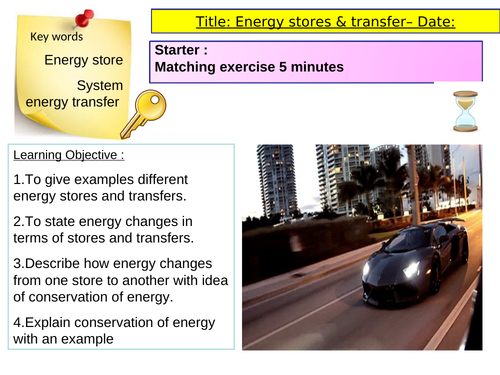 Energy stores and transfer GCSE 9-1 outstanding lesson | Teaching Resources