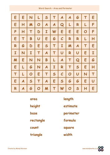 Ratio and Perimeter/Area Wordsearch puzzles | Teaching Resources
