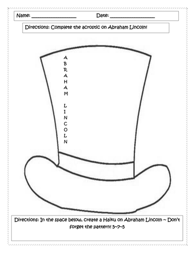 *FREEBIE* Poetry With Abraham Lincoln | Teaching Resources
