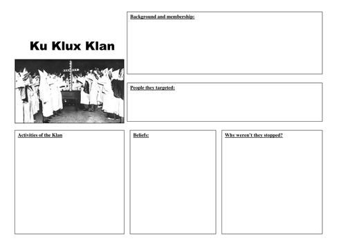KKK Roaring 20s Racism & Immigration | Teaching Resources
