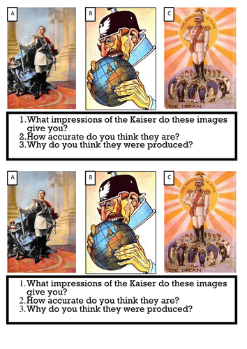 Weltpolitik Kaiser Wilhelm's Foreign Policy Origins of WW1 | Teaching ...