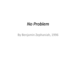 Conflict Poetry - 'No Problem' By Benjamin Zephaniah | Teaching Resources