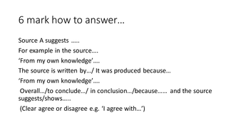 AQA History GCSE - 6 Mark Source Question | Teaching Resources
