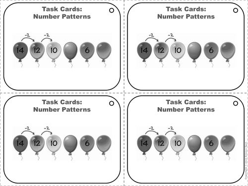 Number Patterns Task Cards | Teaching Resources