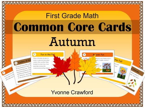Fall Task Cards - First Grade Common Core Math | Teaching Resources