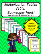 Multiplication Tables (10's): Scavenger Hunt | Teaching Resources