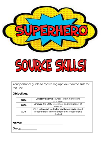 Superhero Source Skills by Lucrich - Teaching Resources - TES