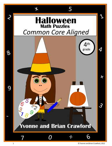 Halloween Common Core Math Puzzles - 4th Grade | Teaching Resources