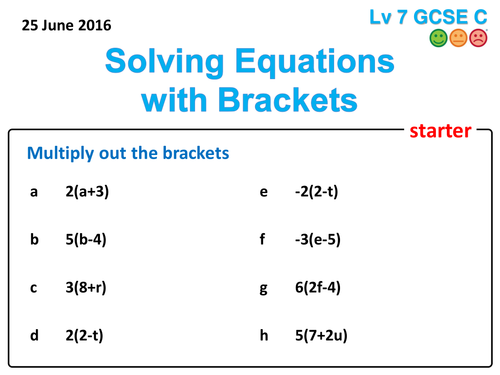 Solving Equations with Brackets | Teaching Resources Solving Equations with Brackets | Teaching Resources