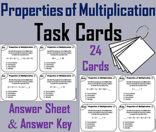 Properties of Multiplication Task Cards | Teaching Resources