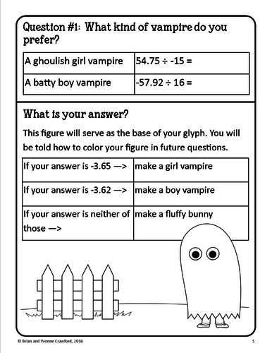 Halloween Math Goofy Glyph (7th grade Common Core) | Teaching Resources