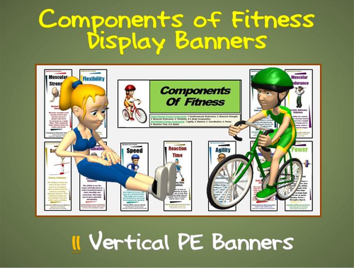 Components of Fitness Display Banners: 11 Large Vertical PE Banners ...